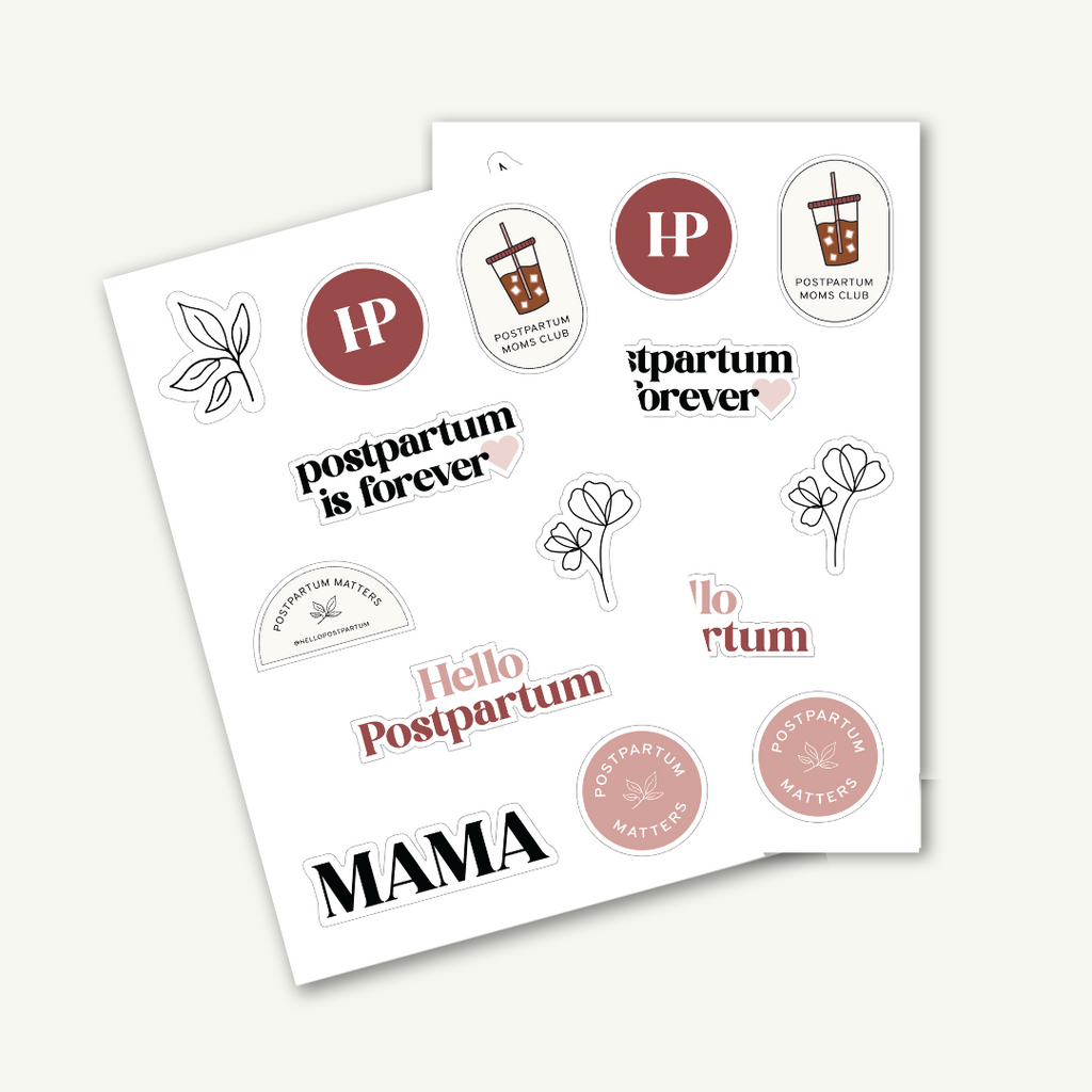 New Postpartum Mom Sticker Sheet – Hello Postpartum